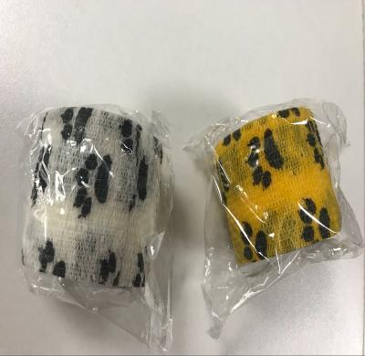 China 7cm *4.5m colored elastic bandage cohesive nonwoven bandage latex free self-adhering bandage vet wrap bandage for sale
