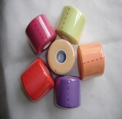 China 7cm*27.5m Colors Underwrap foam porous pre-tape sports bandage medical supplies safety OEM logo easy tear flexible for sale