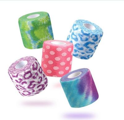China 5cm*27.5m Colors  Underwrap foam printed porous pre-tape sports bandage medical supplies easy tear flexible hot sellin for sale