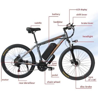 Cina mountain bike elettrico a 26 pollici 1000w 3 ore che fanno pagare Multiapplication in vendita