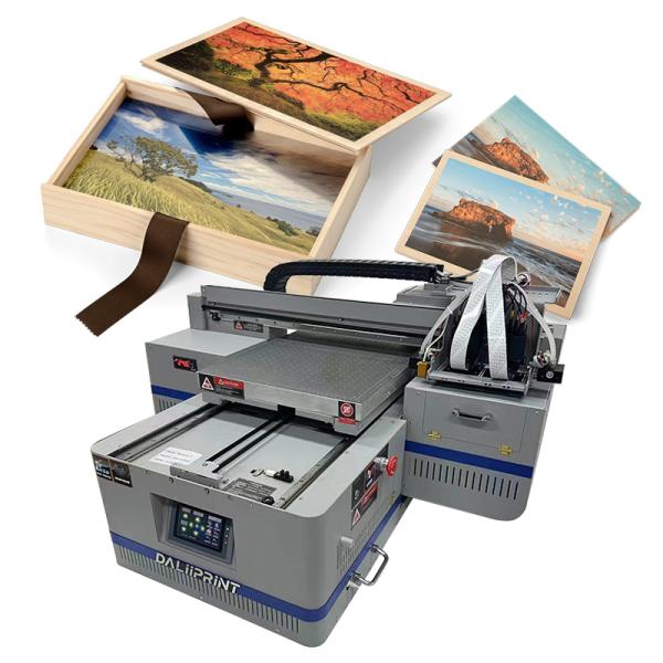 Quality Multifunctional LED UV Flatbed Printer C+W+Varnish Small 4060 A2 Size Uv Dtf for sale