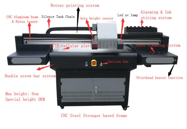 Quality New Arrival 9060 UV Flatbed Inkjet Printer with 1/2/3pcs TX800 DX8 Printhead for for sale