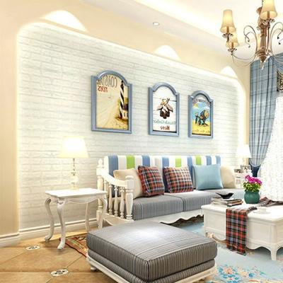 China 3d white PVC foam self adhesive brick wallpaper roll Dubai for sale