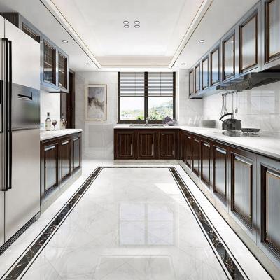 China modern design white marble look kitchen ceramic 60x60 wall tile price for sale