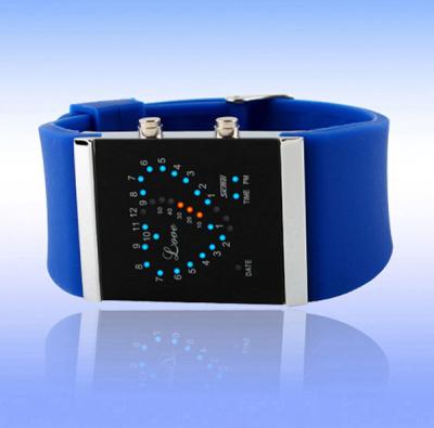 China Japan Movement Silicone Band LED Digital Wrist Watch , Blue Watch for sale