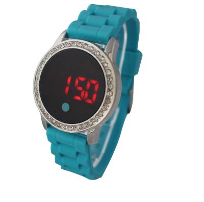 China Custom Elegant Silicone AM PM LED Digital Wrist Watch Touch Screen For Women for sale