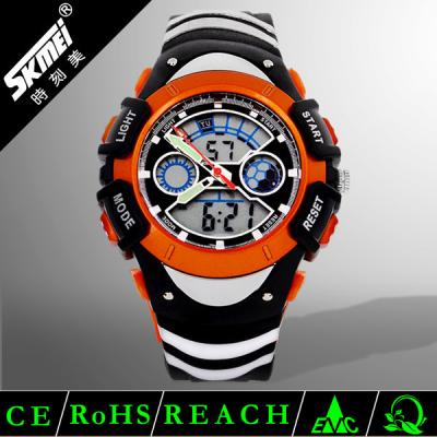 China Zebra Color Multifunction Sport Watch Changing Strap Stainless Steel Back for sale