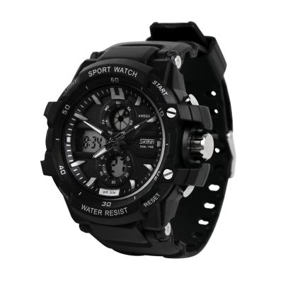 China Shock Men Big Dial Double Japan Movts Multifunction Sport Watch 12 / 24 Hour for sale