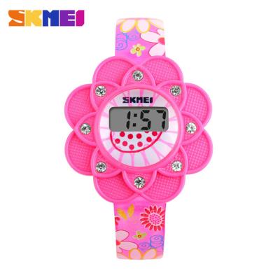 China SKMEI Rose Red Color Sunflowers LCD Digital Wathces For Pretty Girl for sale