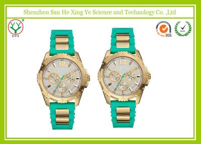 China Silicone Rubber Casual Sport Watches , Green Women Wrist Watches for sale