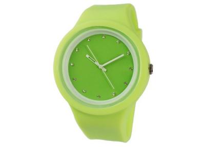 China Green Silicone Jelly Watch with Silicone Gel Wrist Band and Large Round Analog Face for sale