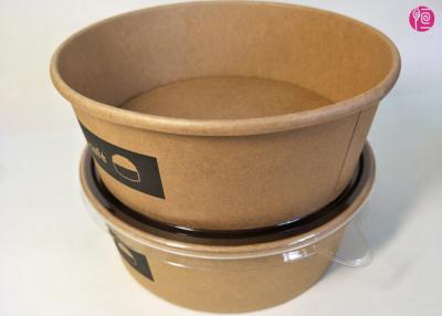 China Unbleached Rice Noodle Kraft Paper Salad Bowls 20oz 26oz 32oz Food Container for sale