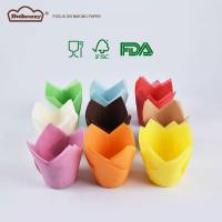 Quality Tulip Cupcake Liners for Baking Cups Unbleached European Parchment paper Tulip for sale