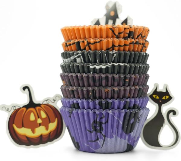 Quality Halloween Cupcake Liners Food Grade Baking Paper Cup Muffin Cupcake Holders for sale