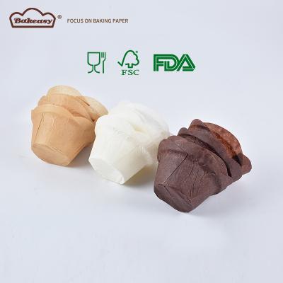 China Lotus Baking Paper Cups Disposable Greaseproof Muffin Liners Non Stick Cupcake Wrappers for Bakery Dessert Party for sale