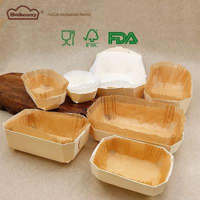 China Loaf Tin Liner Rectanular Baking Paper Cups Greaseproof Disposable Muffin Liners for sale