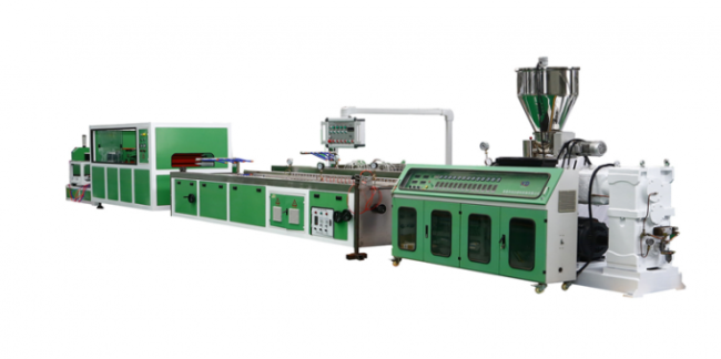 PP PE 10m Plastic Profile Extruder Machine PVC WPC Plastic Profile Production Line 0