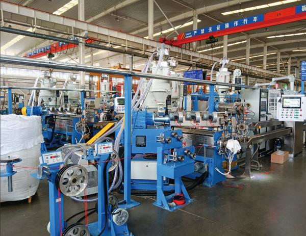 Quality High Speed 600m/Min Extrusion Production Line With PLC Touch Screen Control for sale