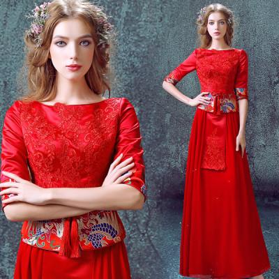 China Chinese Traditional Style Red Elegant Evening Dresses TSJY037 for sale