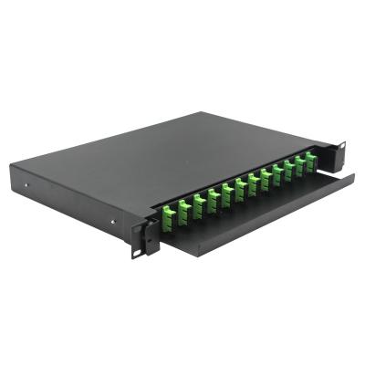 China 1U 2U Fibre Optic Distribution Frame 12 Cores 24 Cores Rack Mount FTTH ODF for sale