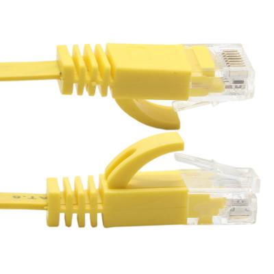 China Unshielded Cat6 Flat RJ45 Patch Cord With Bare Copper Branded for sale