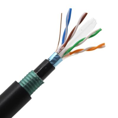 China Cat6 FTP / UTP Ethernet Lan Cable LSZH / PVC Black Armored for sale