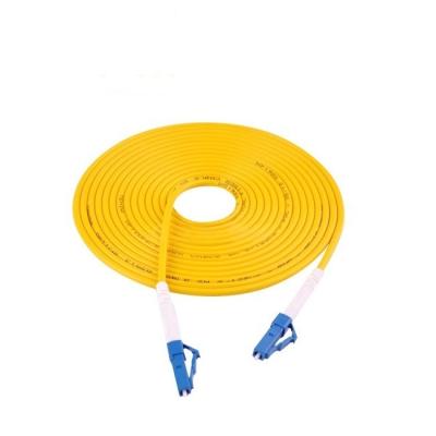 China Simplex OFNR 2.0mm SMF Fiber Optic Patch Cord Single Mode 9/125 OS2 LC UPC To LC APC for sale