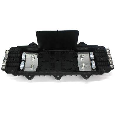 China 2 Inlet 2 Outlet Inline Fiber Optic Splice Closure 48 Core Outdoor Horizontal Type for sale