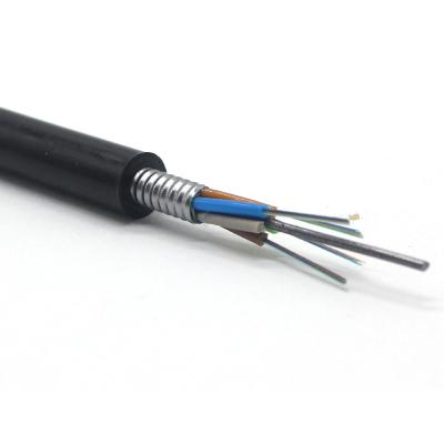 China Outdoor GYTS Optic Cable 12 24 48 Core Fiber Single Mode Armored Fiber Optic Cable for sale