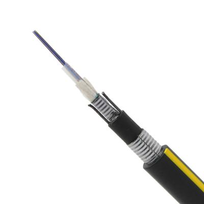 中国 24コア シングルモード 光ファイバーケーブル GYXTW53 ダブルシェイプ PEブラック埋葬ケーブル 販売のため