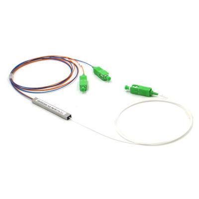 China Singlemode G.657A1 Fiber Type PLC Passive Fiber Optical splitter 1x4 1x8 1x16 1x32 1x64 with 900μm Input/Output for sale
