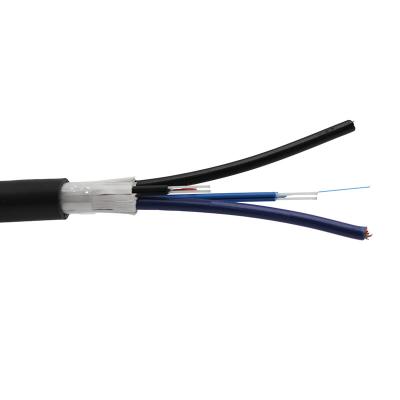 中国 Optics 12-48-Core Hybrid Cable Copper Wire Power Composite PE Jacket FTTH SM Type オプティカルファイバーケーブル 販売のため