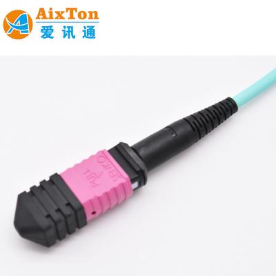 China OM3 50/125μm Fibra de modo 24-Core pré-terminado MTP/MPO cabo redondo de fibra para data centers no Vietnã for sale