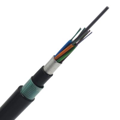 China GYTA GYTA53 Underground waterproof outdoor 24 48 96 144 core G652D single mode armoured fiber optic cable for sale