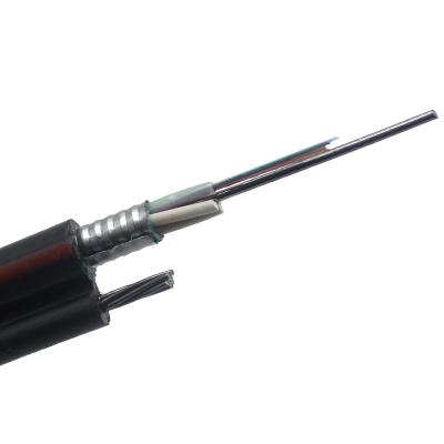 China 2 4 12 16 24 48 96 Core Aerial Armored Fig8 Type Fiber Optic Cable Per Meter GYTC8Y GYTC8S Outdoor Cable Black Color for sale