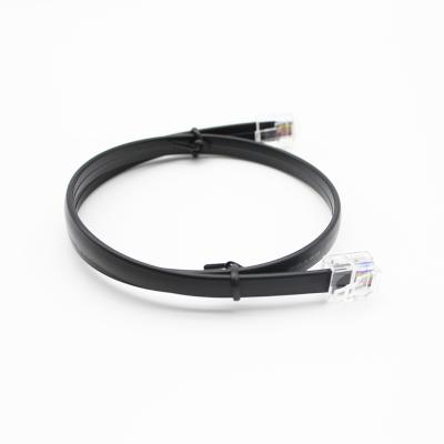 China 6 Core 30AWG Flat Cables RJ12 Modular Telephone Extension Phone Line Cables for sale