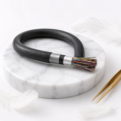 China Outdoor Cat3 25 Pair Telephone Cable 24AWG Solid Copper Waterproof Black PE Multi-pair Backbone Communication Wire 305m for sale