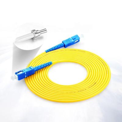 China Single Mode SM G652D Fiber Optic Patch Cord Upc Optical Fiber Jumper for sale