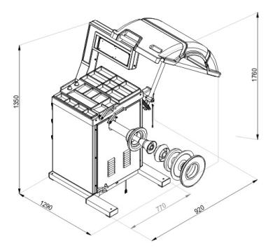 Cina compensatore resistente verticale d'equilibratura della gomma del camion della macchina della ruota del camion 0.55kw di 1200mm in vendita