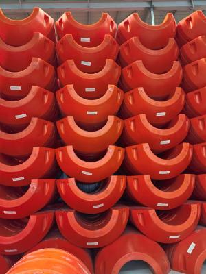 China HDPE Pipe Floater with Temperature Range -40℃~+80℃ Orange/Yellow Color for Buoyancy Support in Marine Applications for sale