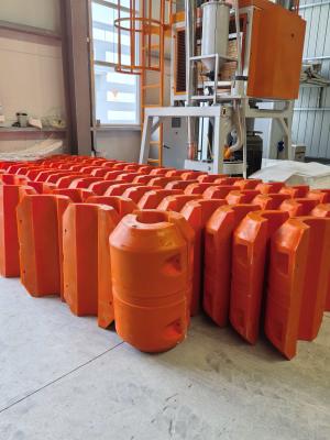 China Orange HDPE Pipe Floater with Hot Galvanised Connection and PU Foam Filled for Buoyancy Support for sale