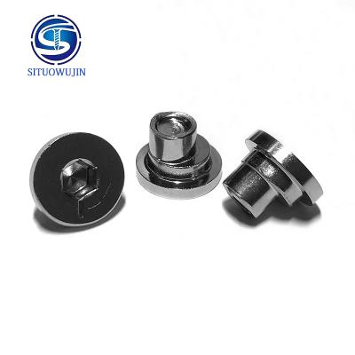 China 12MM Internal Hex Rivet Nuts Hinge Support Connecting Pieces High End Furniture Hardware for sale