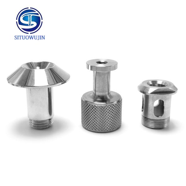 Quality SS CNC Screws Precision Machined Parts Serrated Adjusting Screws CNC Turning for sale