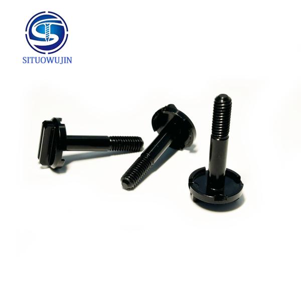 Quality Round Head Positioning Black Semi Threaded M4 Machine Screws for sale