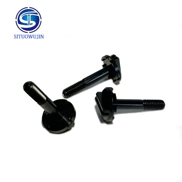 Quality Round Head Positioning Black Semi Threaded M4 Machine Screws for sale