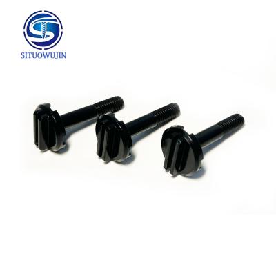 China Black Embedded Pins  Adjusting Tool Screws Semi Threaded M4 Machined Hardware Tool for sale