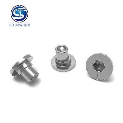 China 304 316 Eccentric Rivets Sliding Support Connection Pieces Door Hardware  DIN 2462 for sale