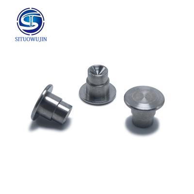 China Semi Hollow Stainless Steel Threaded Rivets Trapezoidal Hardware Hinge Sliding Support Shaft for sale