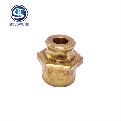 China Copper M10 hexagonal connection piece, used as precision marine hardware for ships, CNC machining service for sale