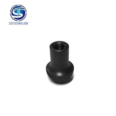 China Custom Mushroom Head Blackened Plastic Nut with CNC Turn-Mill Composite Machining for Non-Standard Dome Top Fasteners for sale